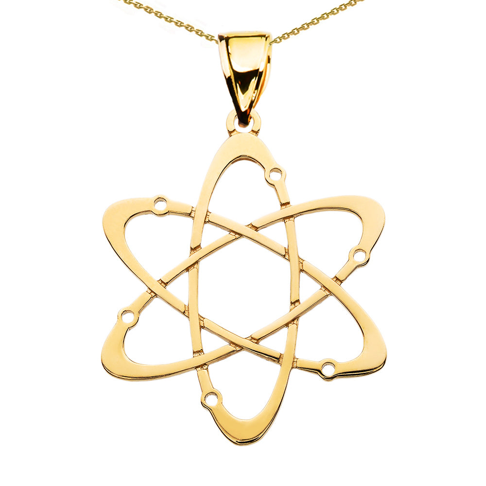 Carbon Atom Science Pendant in Gold – CaliRoseJewelry